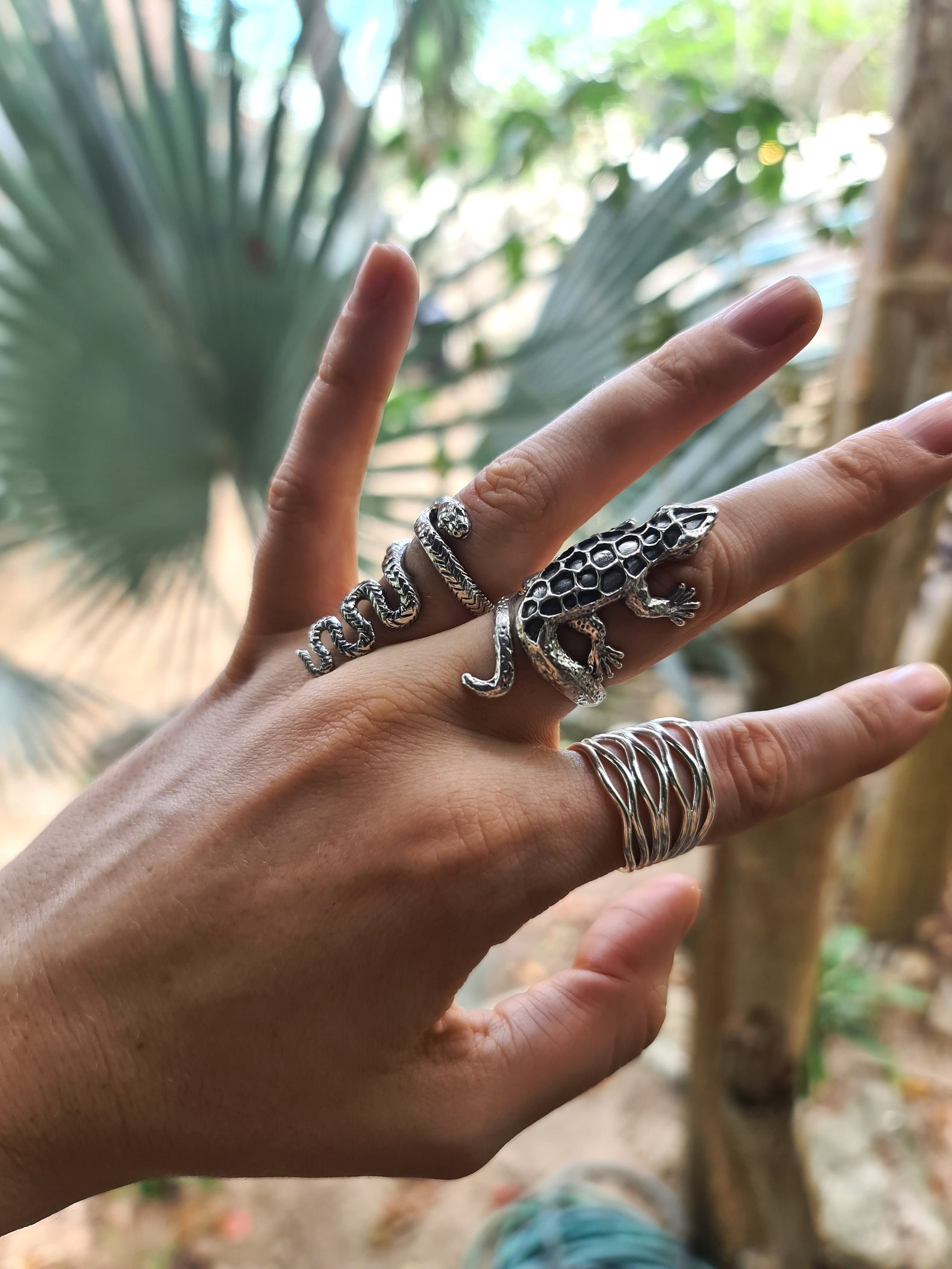 Lizard Ring STERLING SILVER 925 Spotted Gecko Lizard Handmade - Etsy