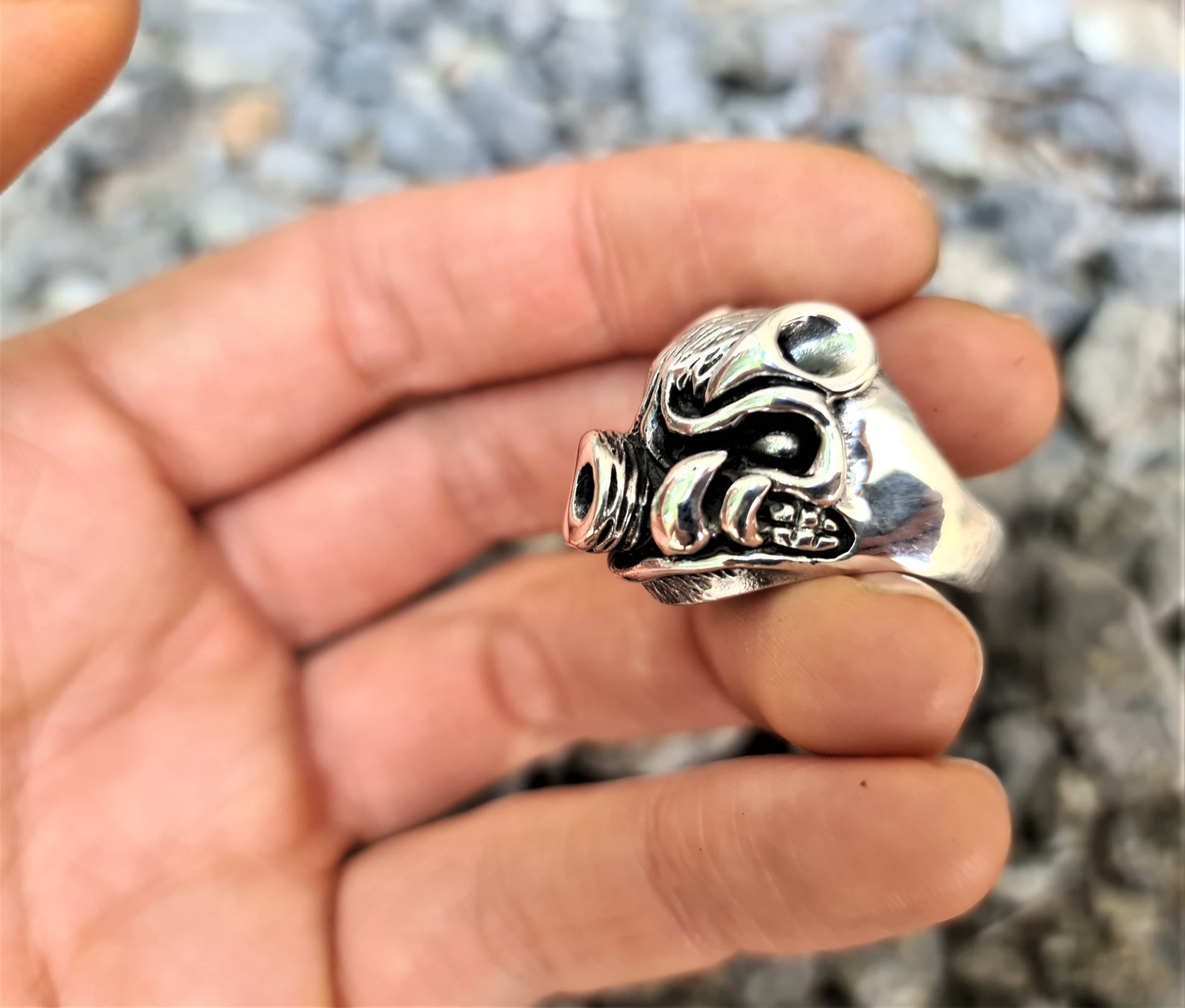 Wild Boar Ring STERLING SILVER 925 Wild Hog Animal Hogs Tusk - Etsy