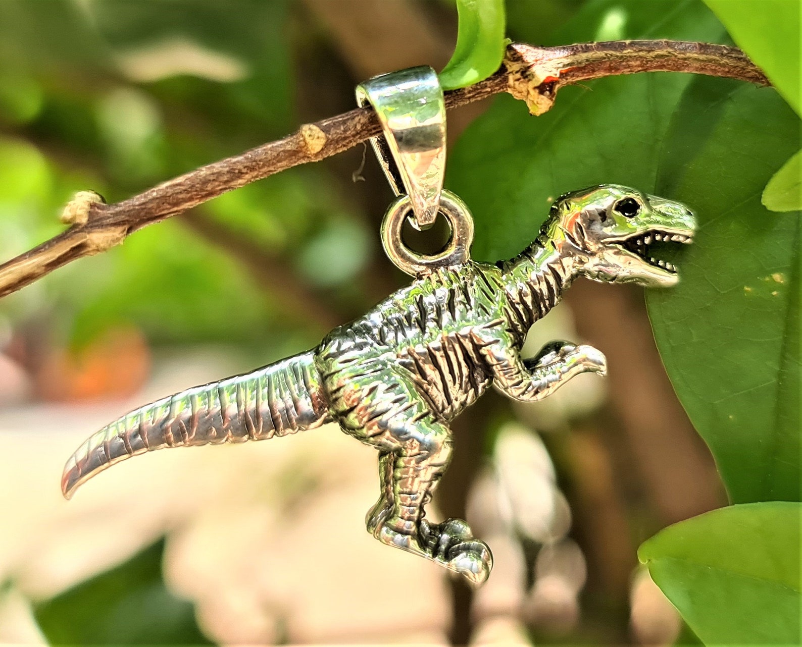 Dinosaur Pendant STERLING SILVER 925 Tyrannosaurus Rex T-rex | Etsy