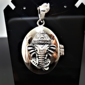 Ganesh Locket Pendant 925 Sterling Silver Elephant Great Ganesha Lord ...