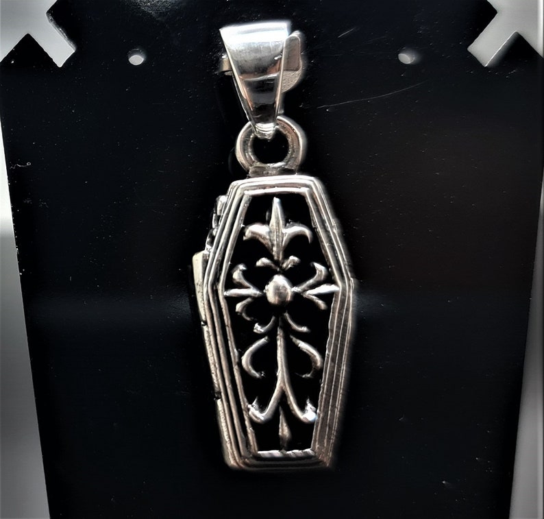 Gothic Cross Coffin Locket Pendant STERLING SILVER 925 - Etsy