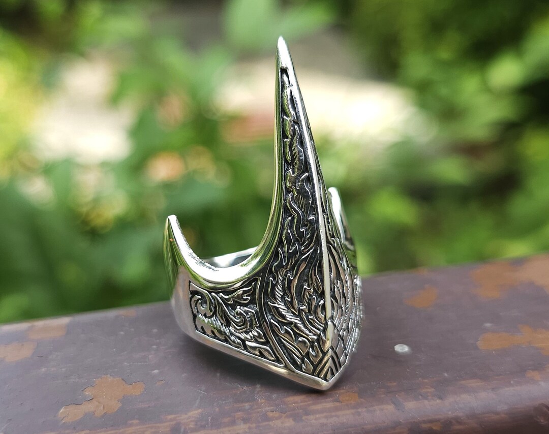 Claw Ring Sterling Silver 925 Men’s Spiky Ring Spike Raven Beak Biker ...