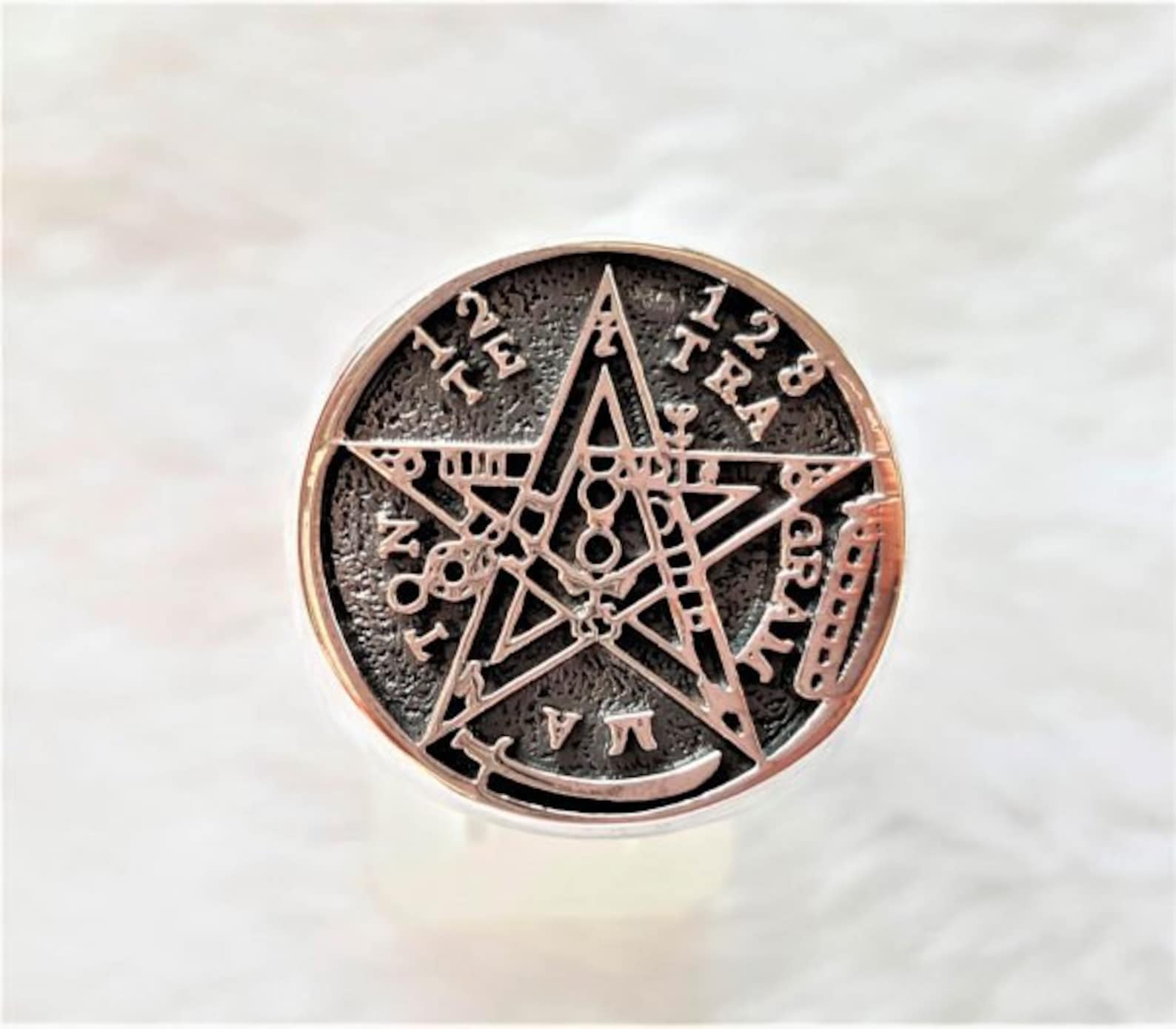 Tetragrammaton Pentagram Star Ring 925 Sterling Silver Solomon - Etsy ...