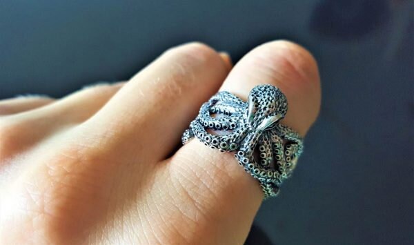 Octopus Ring 925 Sterling Silver OCTOPUS Ocean Sea Animal Good Luck ...