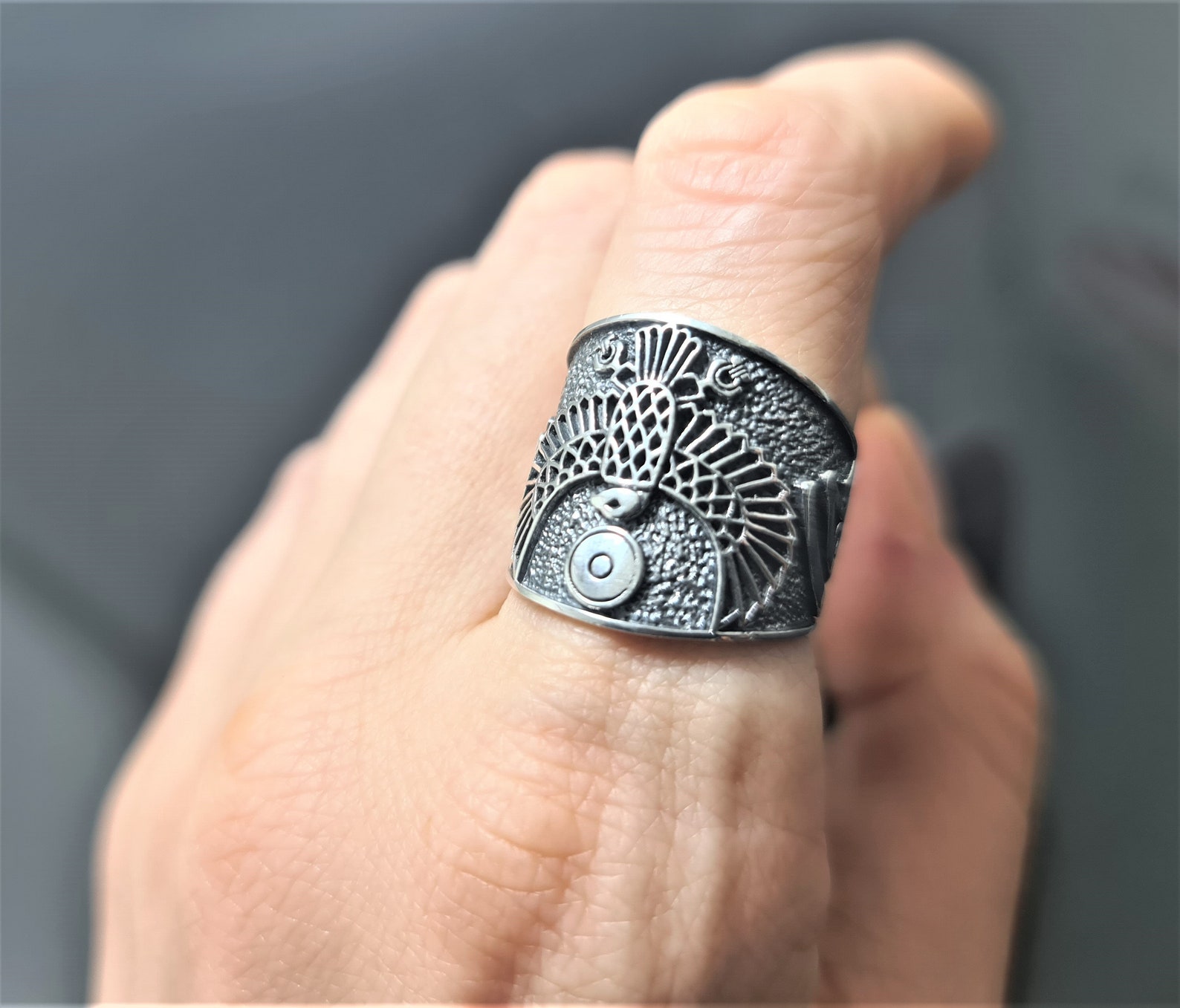 God Ra Ring STERLING SILVER 925 the Egyptian Sun God Ra in the | Etsy