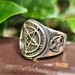 Sigil of Baphomet Inverted Pentagram Ring 925 Sterling Silver Occult Talisman Mystical Symbol of ...