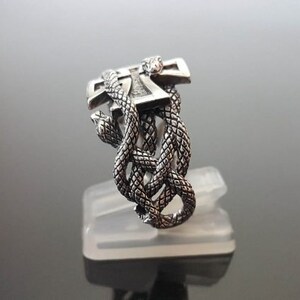 Snake Around Cross Ring Sterling Silver 925 Iron Cross Snakes ...