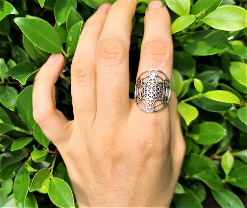 Metatron Cube Ring STERLING SILVER 925 Sacred Geometry - Etsy