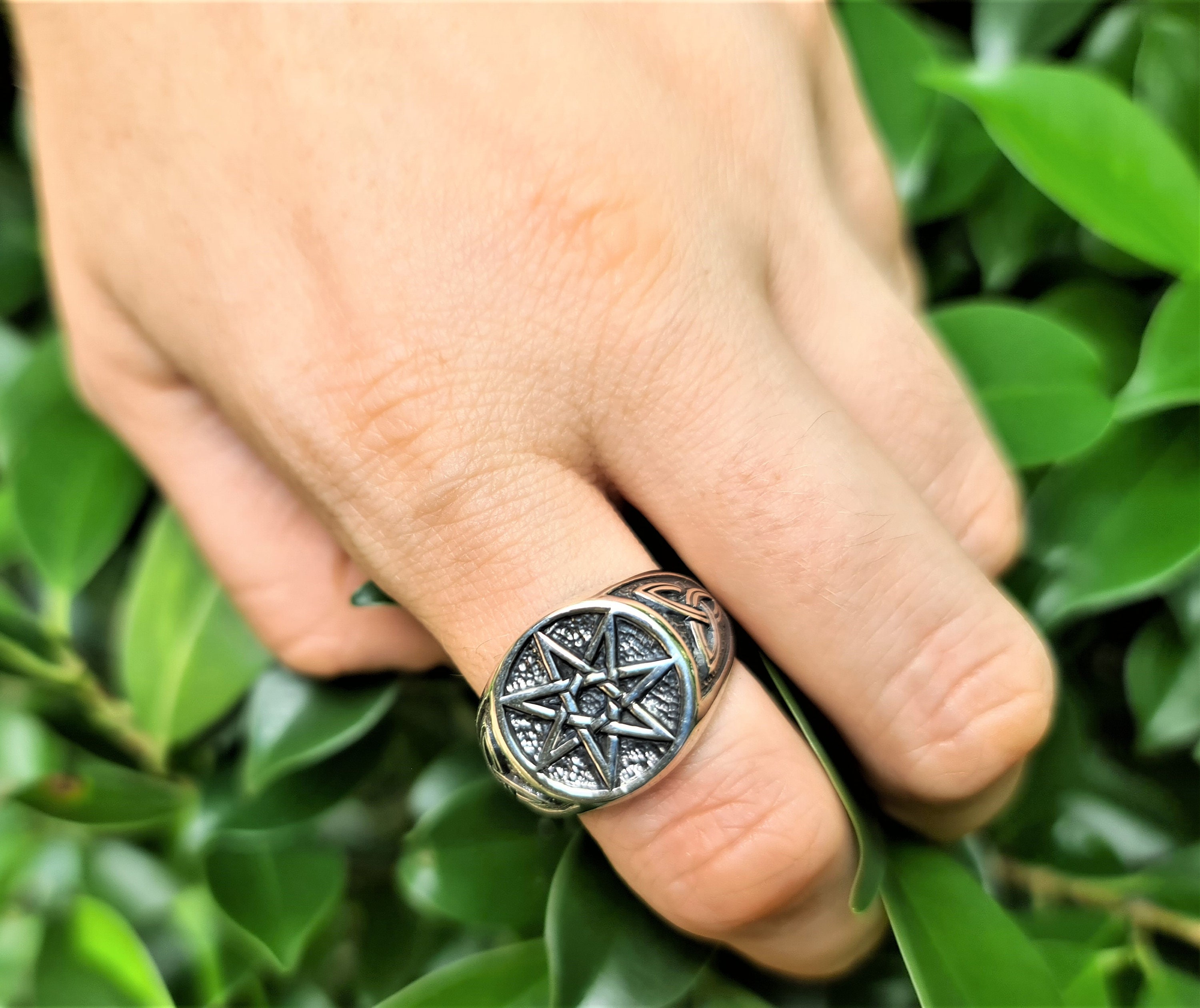 Heptagram Ring STERLING SILVER 925 Elven Star Faery Star Seven - Etsy