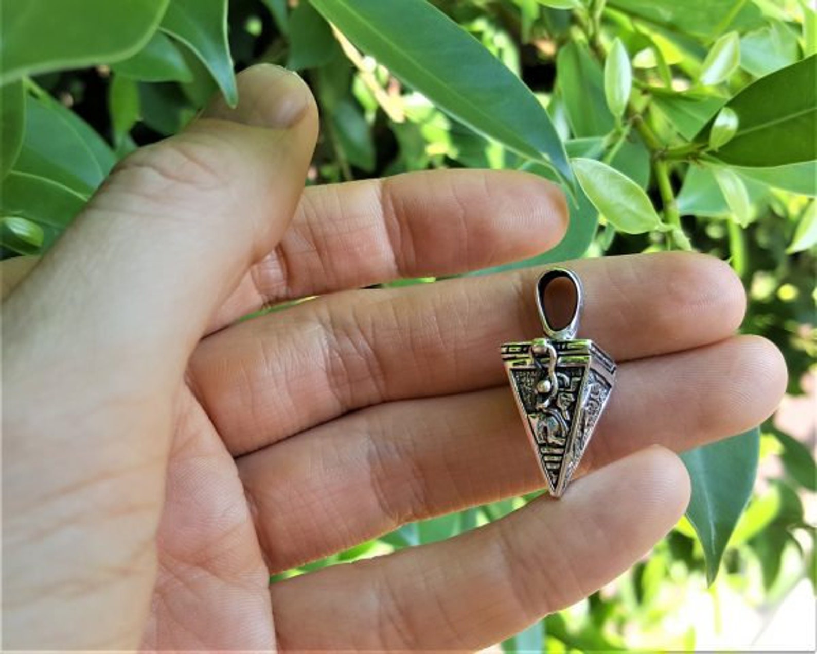 Egyptian Pyramid Locket Pendant STERLING SILVER 925 Anubis | Etsy