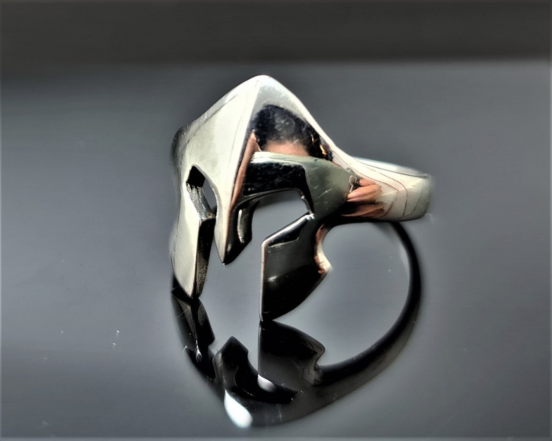 Warrior Helmet Ring STERLING SILVER 925 Gladiator Helmet Spartan Mask ...