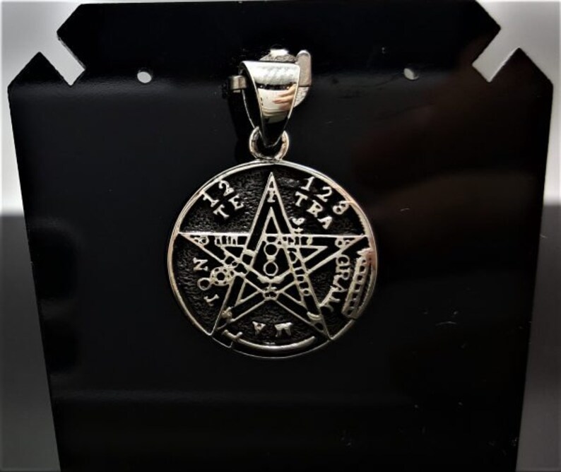 Pentagram 925 Sterling Silver Pendant Tetragrammaton Star - Etsy