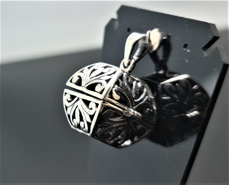 Jewelry Box Locket Pendant STERLING SILVER 925 Secret Compartment ...