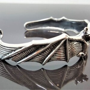 Bat Bracelet 925 Sterling Silver Bat Cuff Vampire Goth Rock - Etsy