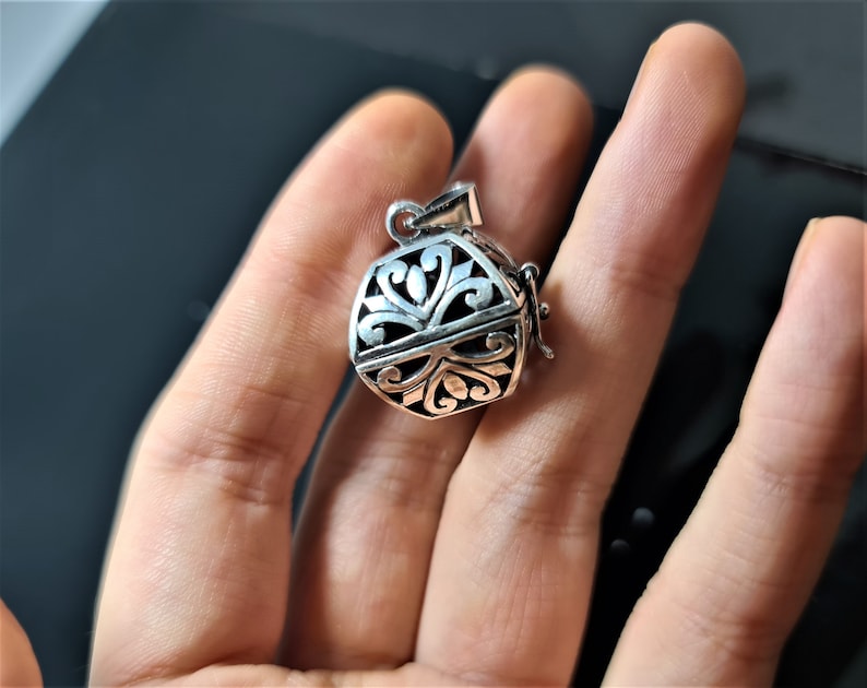 Jewelry Box Locket Pendant STERLING SILVER 925 Secret Compartment ...