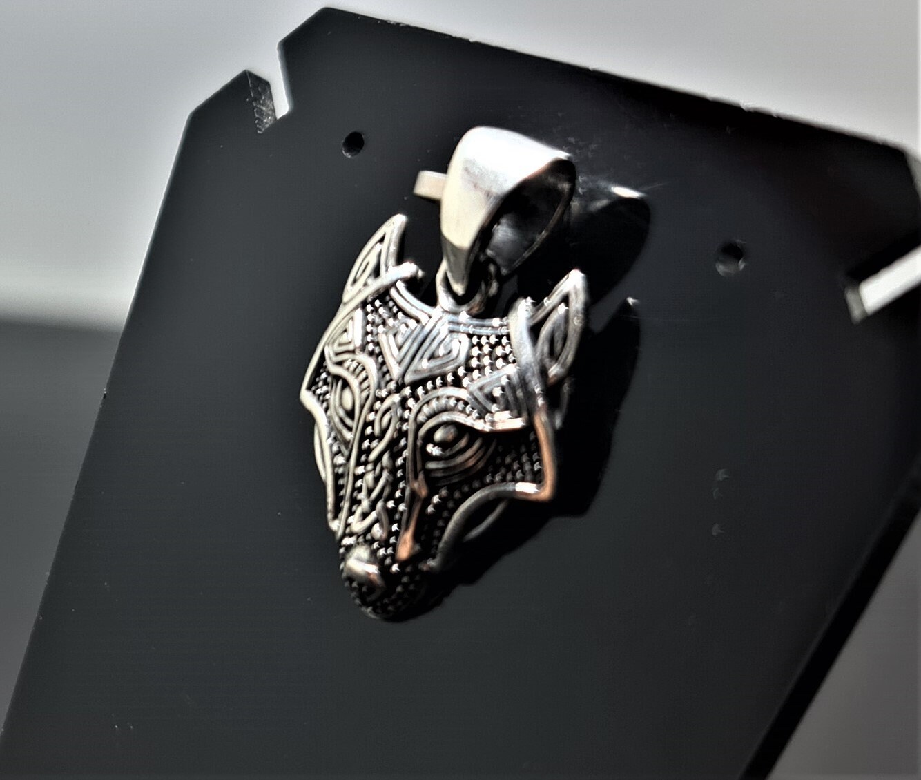 Fenrir Wolf Pendant STERLING SILVER 925 Celtic Amulet Viking Sacred ...