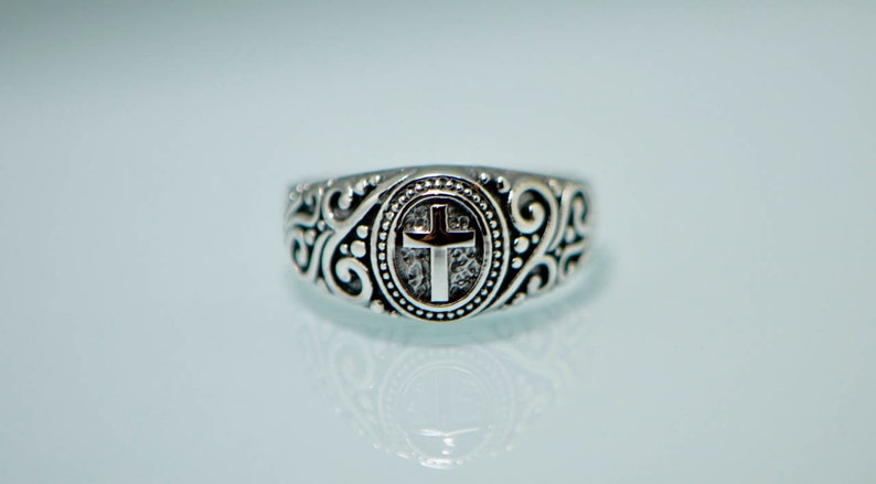 Cross Ring 925 Sterling Silver Holy Cross Signet Christian - Etsy