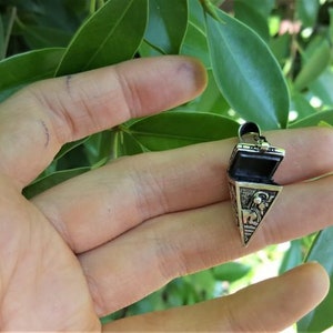 Egyptian Pyramid Locket Pendant STERLING SILVER 925 Anubis Great Sphinx ...