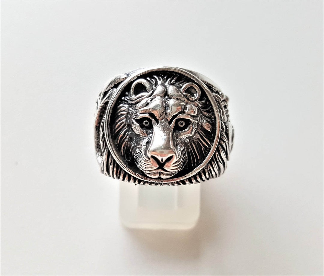 Lioness Head Ring 925 STERLING SILVER LION Giraffe Africa Heart Royal ...