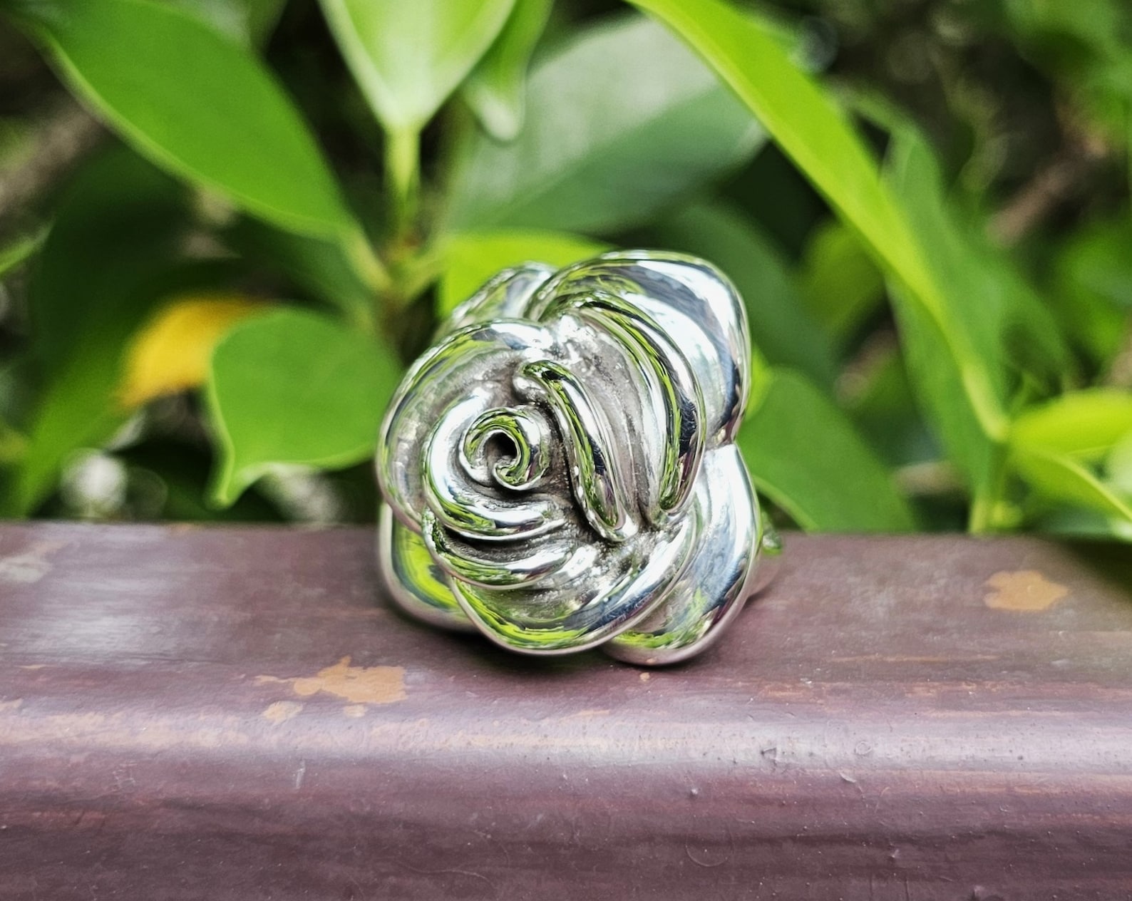 Large Rose Flower Ring STERLING SILVER 925 Massive Rose Floral ...