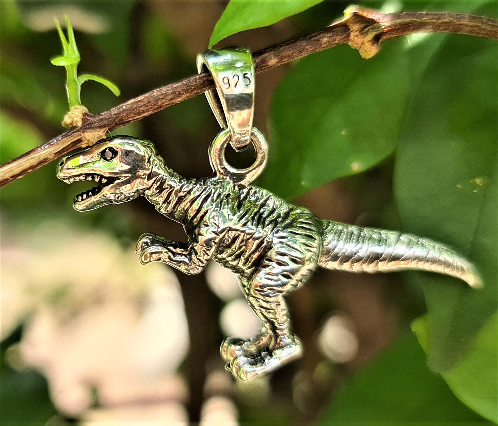 Dinosaur Pendant STERLING SILVER 925 Tyrannosaurus Rex T-rex | Etsy