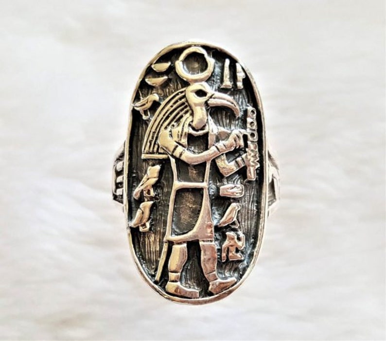 Great THOTH God Ring STERLING SILVER 925 Ancient Egyptian God | Etsy