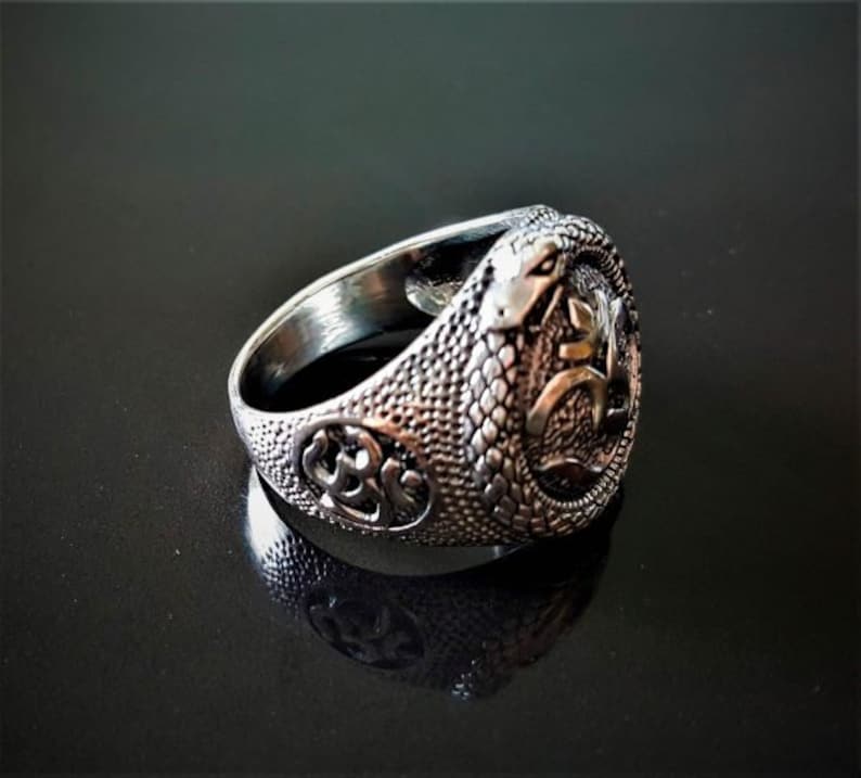 Om Ouroboros Ring 925 STERLING SILVER 925 AUM Om Talisman - Etsy