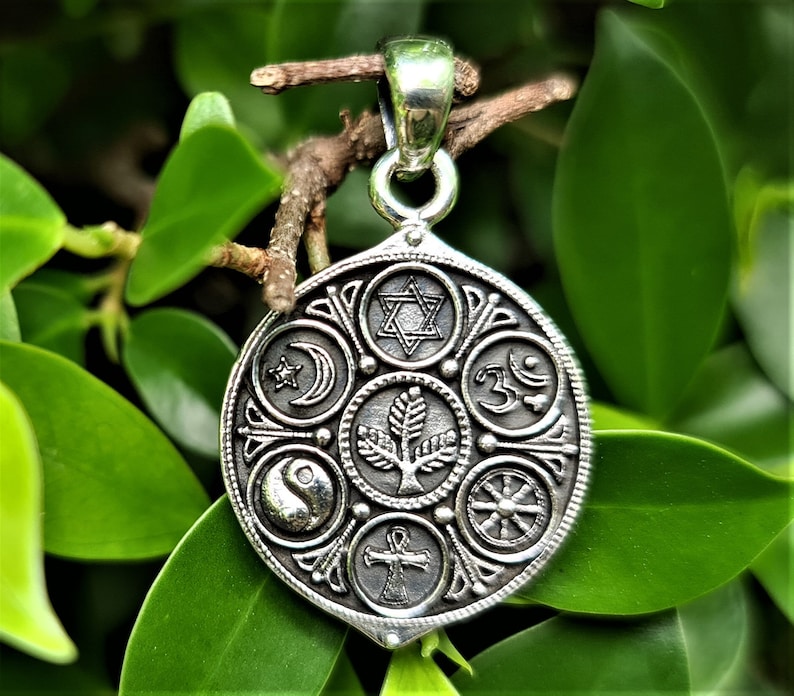 Unity Sacred Symbols Pendant 925 Sterling Silver CO-EXIST Yin - Etsy