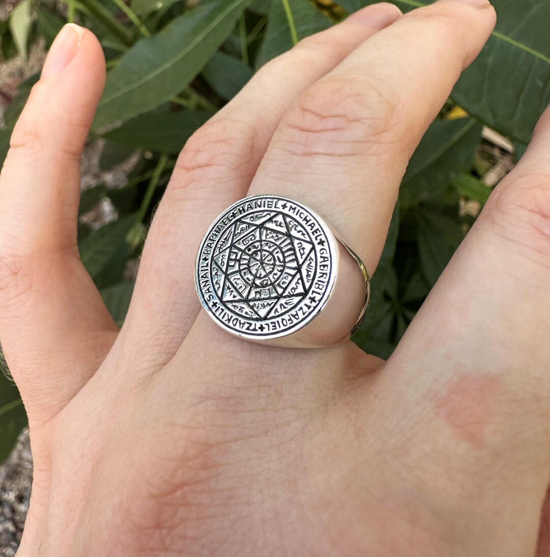 Seal of the Seven Archangels Ring 925 STERLING SILVER Angelic Guidance ...