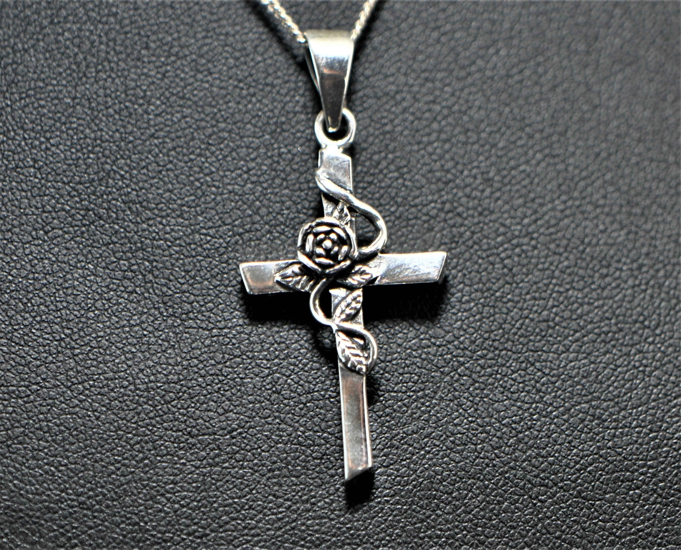 Rose Cross Pendant 925 STERLING SILVER Rosicrucian Floral - Etsy