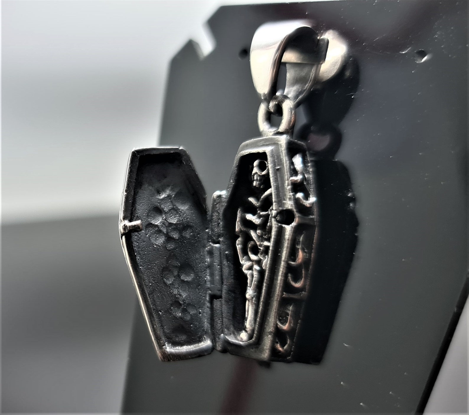 Gothic Cross Coffin Locket Pendant STERLING SILVER 925 | Etsy