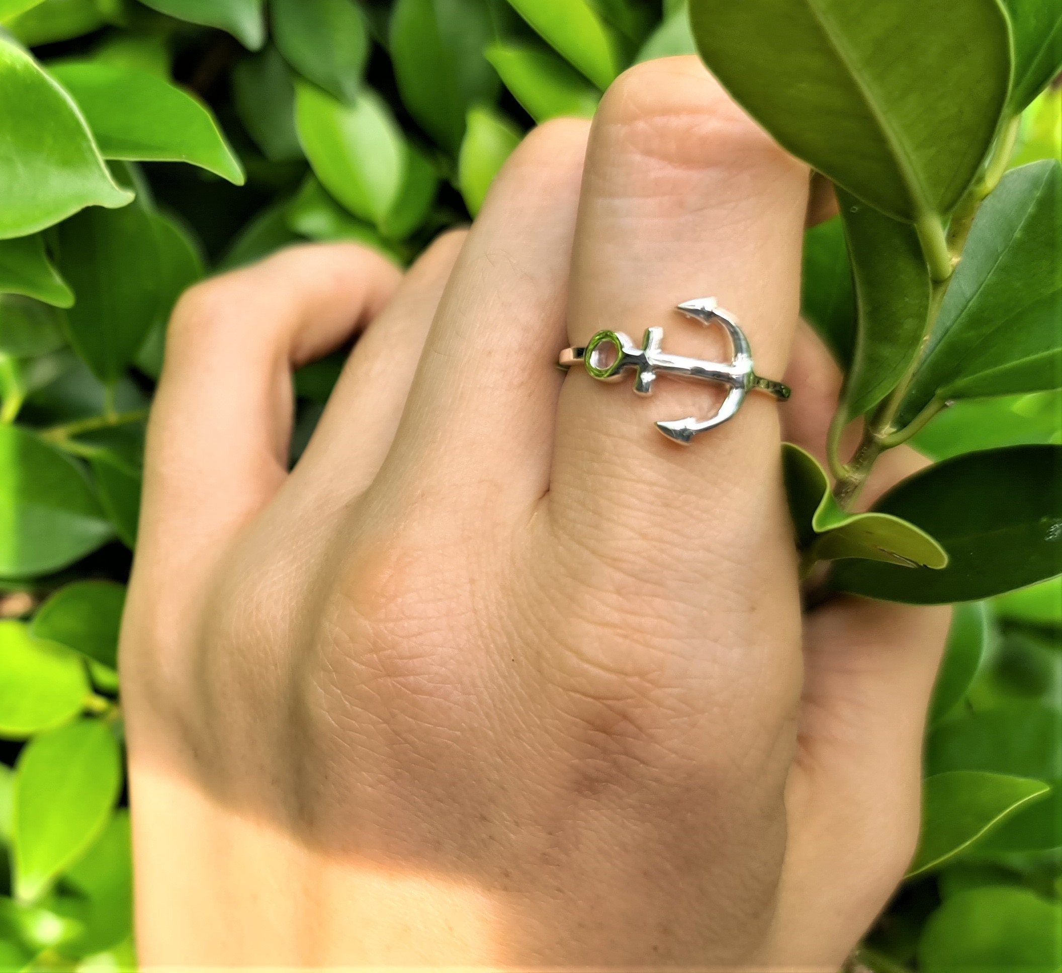 ANCHOR Ring STERLING SILVER 925 Nautical Mariners Anchor Cross | Etsy