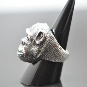 Chimpanzee Ring 925 Sterling Silver Chimp Monkey - Etsy