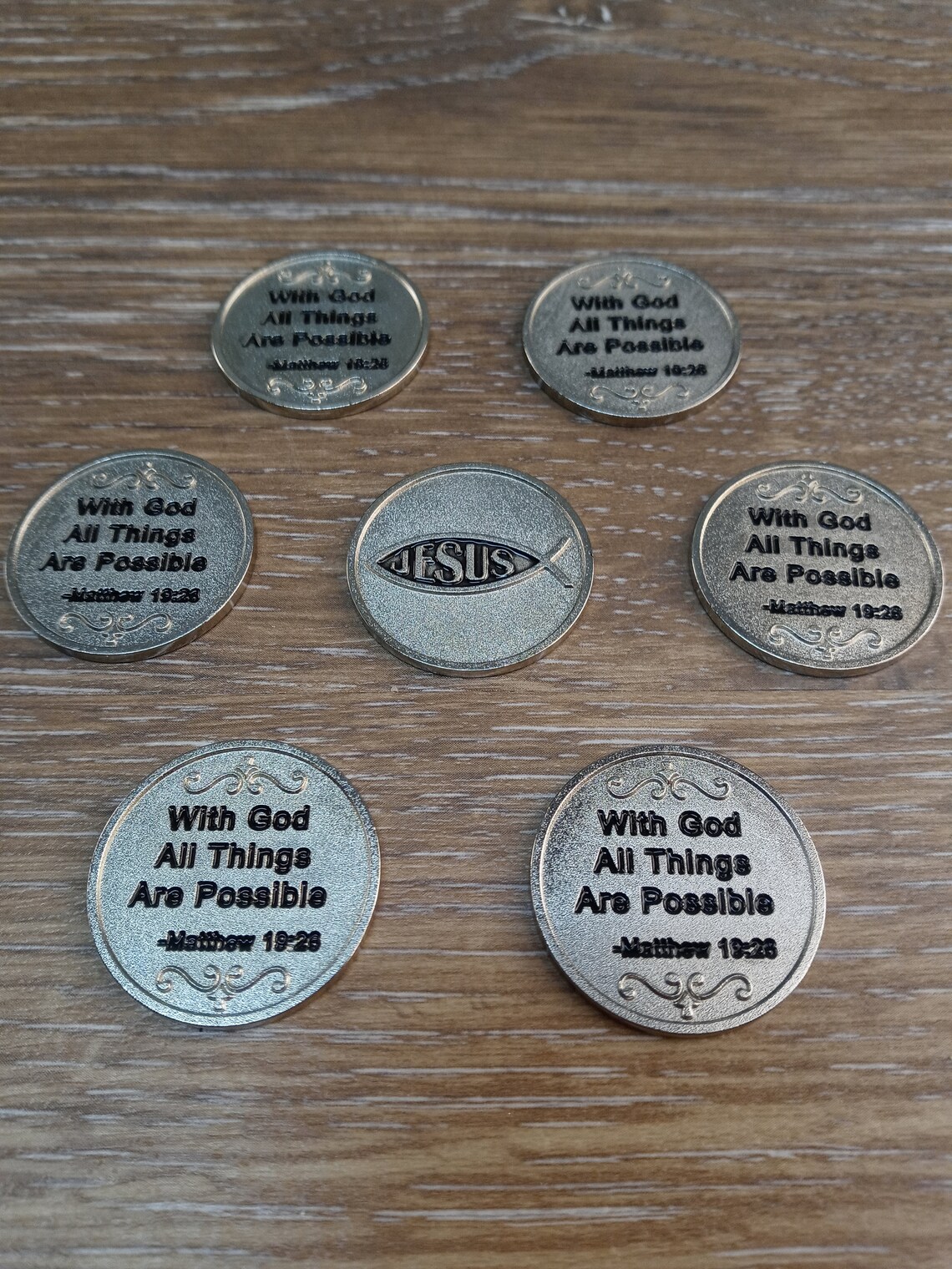 Ichthys Jesus Fish Coin Faith Coin Pocket Token Silver | Etsy