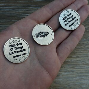 Ichthys Jesus Fish Coin Faith Coin Pocket Token Silver | Etsy