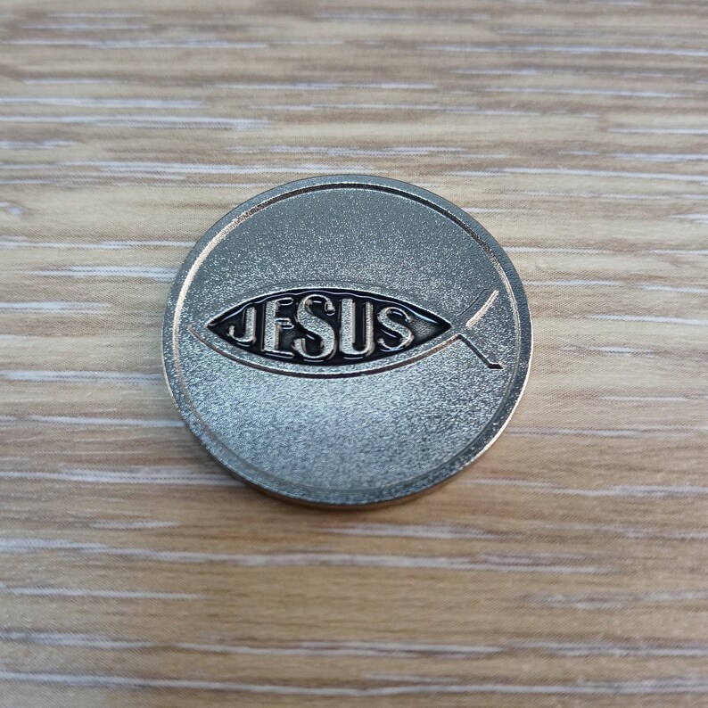 Ichthys Jesus Fish Coin Faith Coin Pocket Token Silver | Etsy