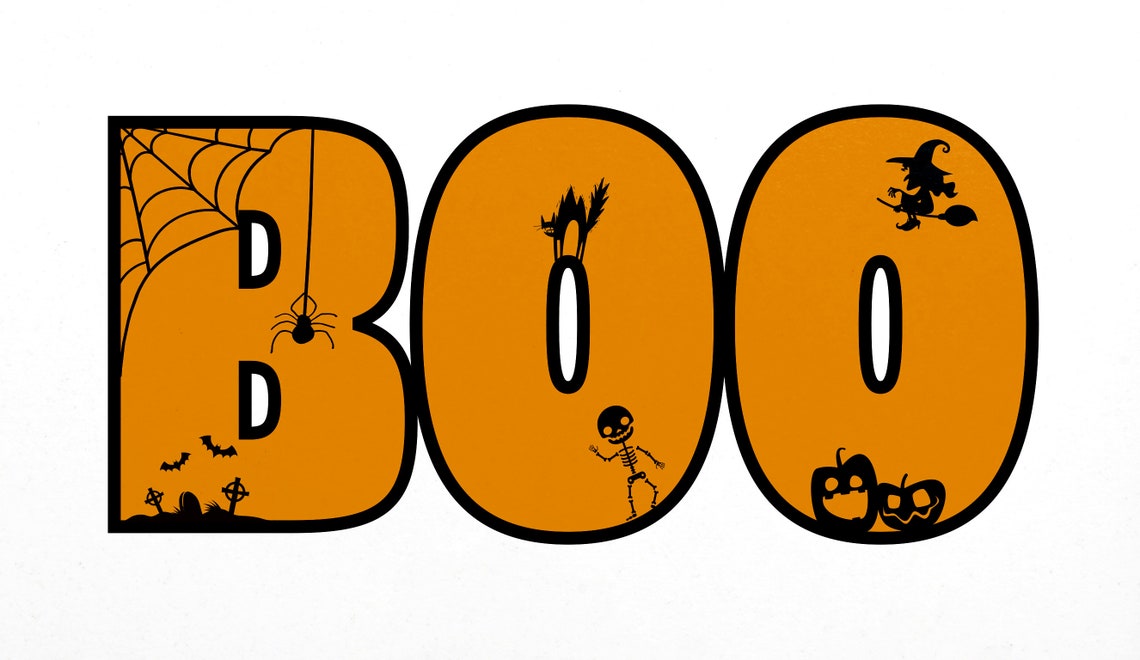 Boo Halloween Print Wall Art Window Decoration Instant - Etsy UK