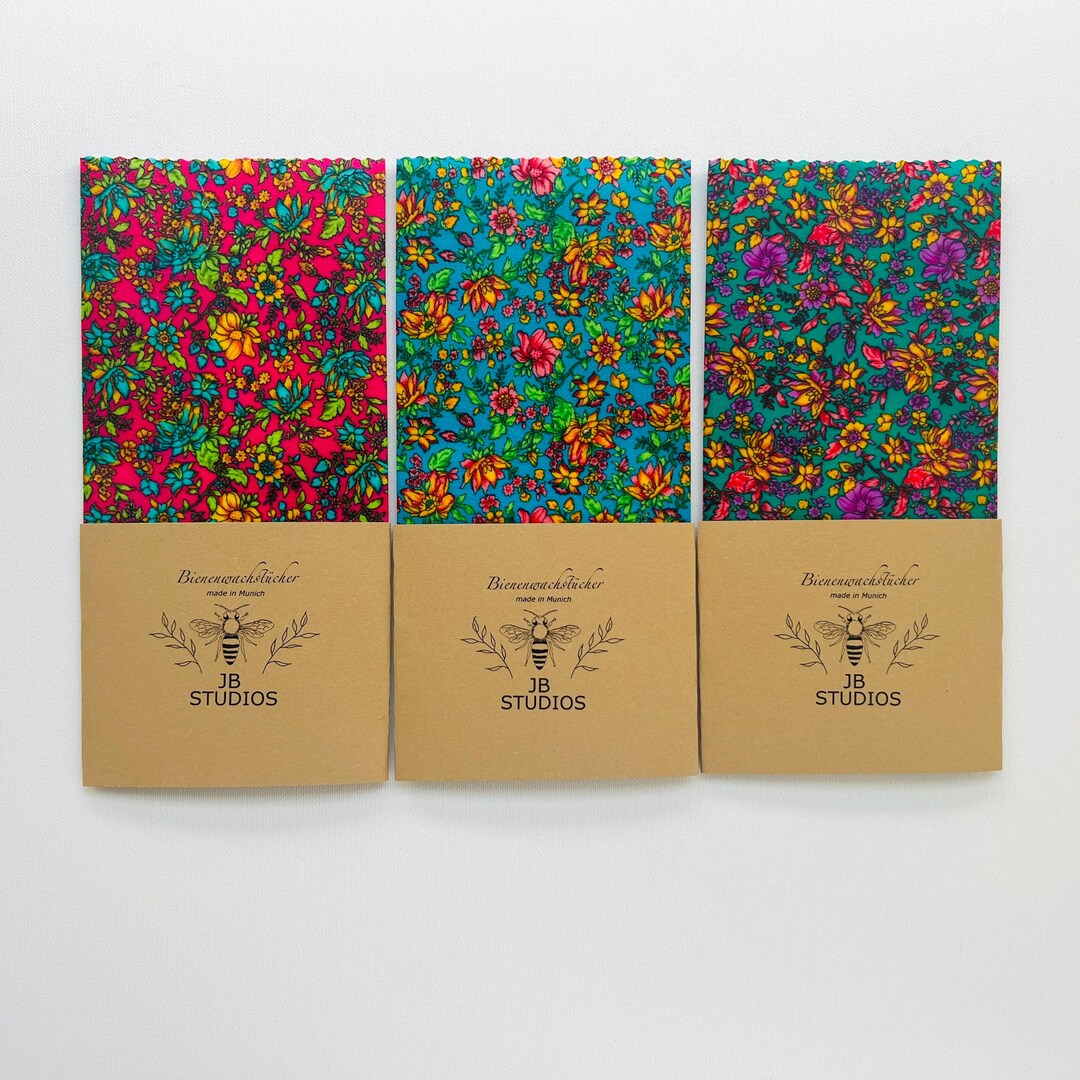 ORGANIC BEESWAX CLOTH Twee Bermuda Lilly Retro Flowers Design ...