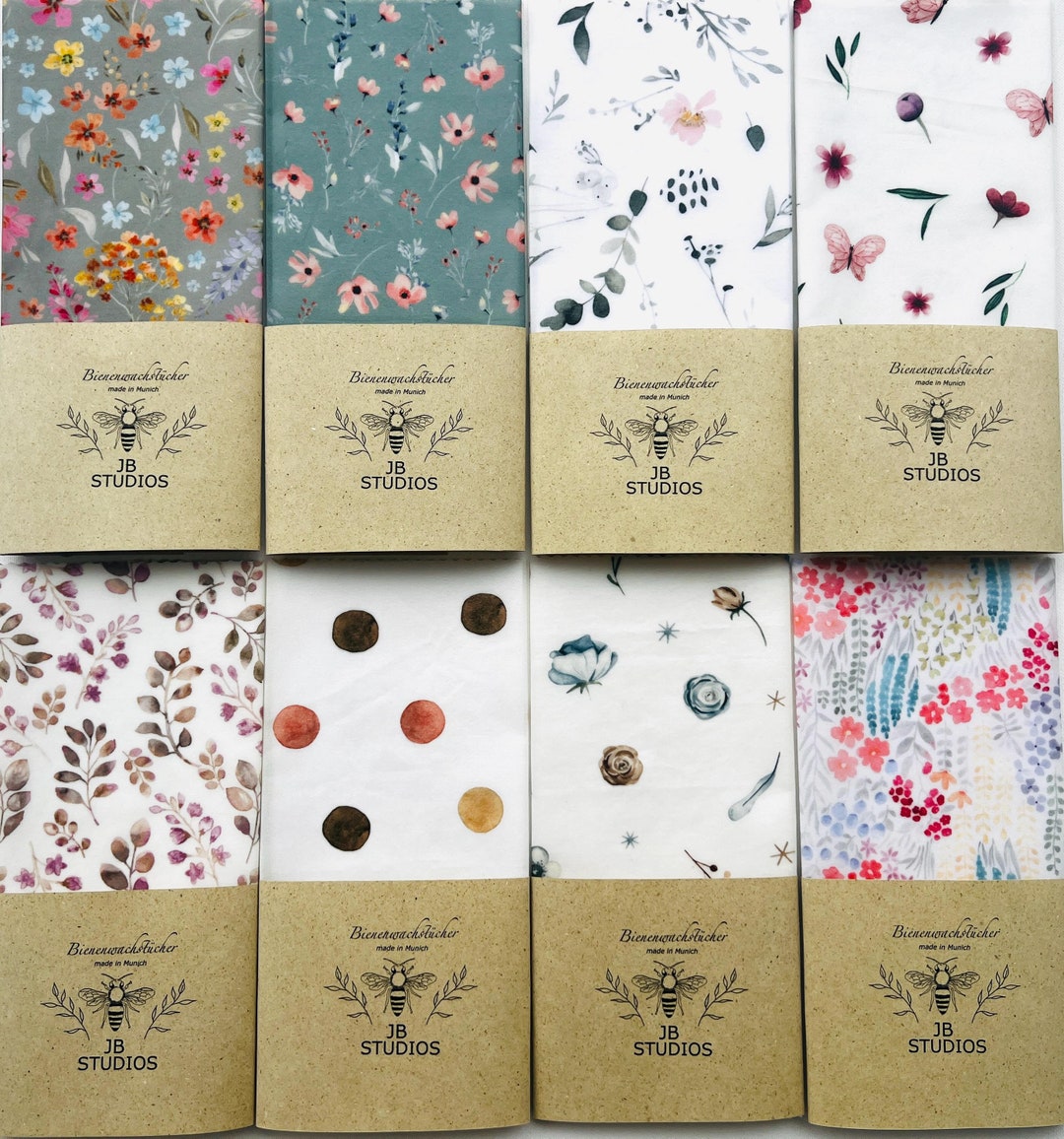 BEESWAX CLOTH NATURAL Flowers Design Collection 35 Cm-15 Cm - Etsy