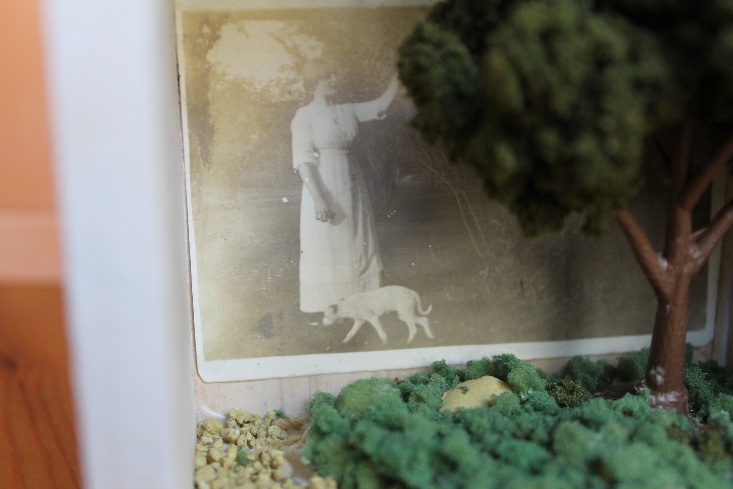 Handmade Diorama Vintage Photo Box Girl With Tree and Dog - Etsy