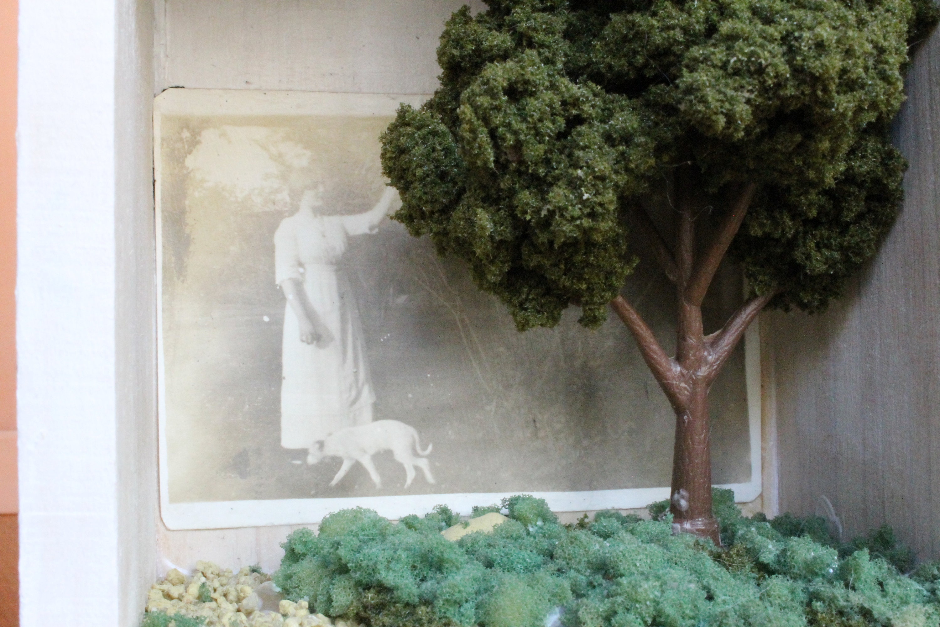 Handmade Diorama Vintage Photo Box Girl With Tree and Dog - Etsy