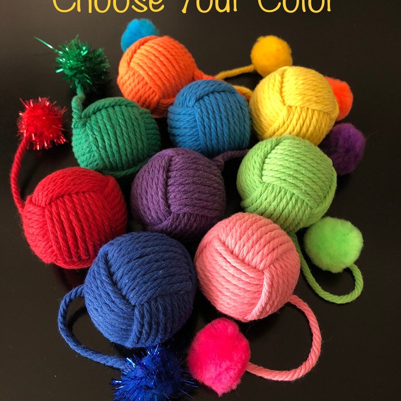 Cat Pom Pom Ball Toy - Etsy