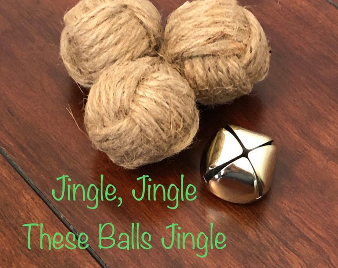 Jingle Bells Cat Toy Balls, Cat Toy Jute Rope Balls set of 3, Chasing ...