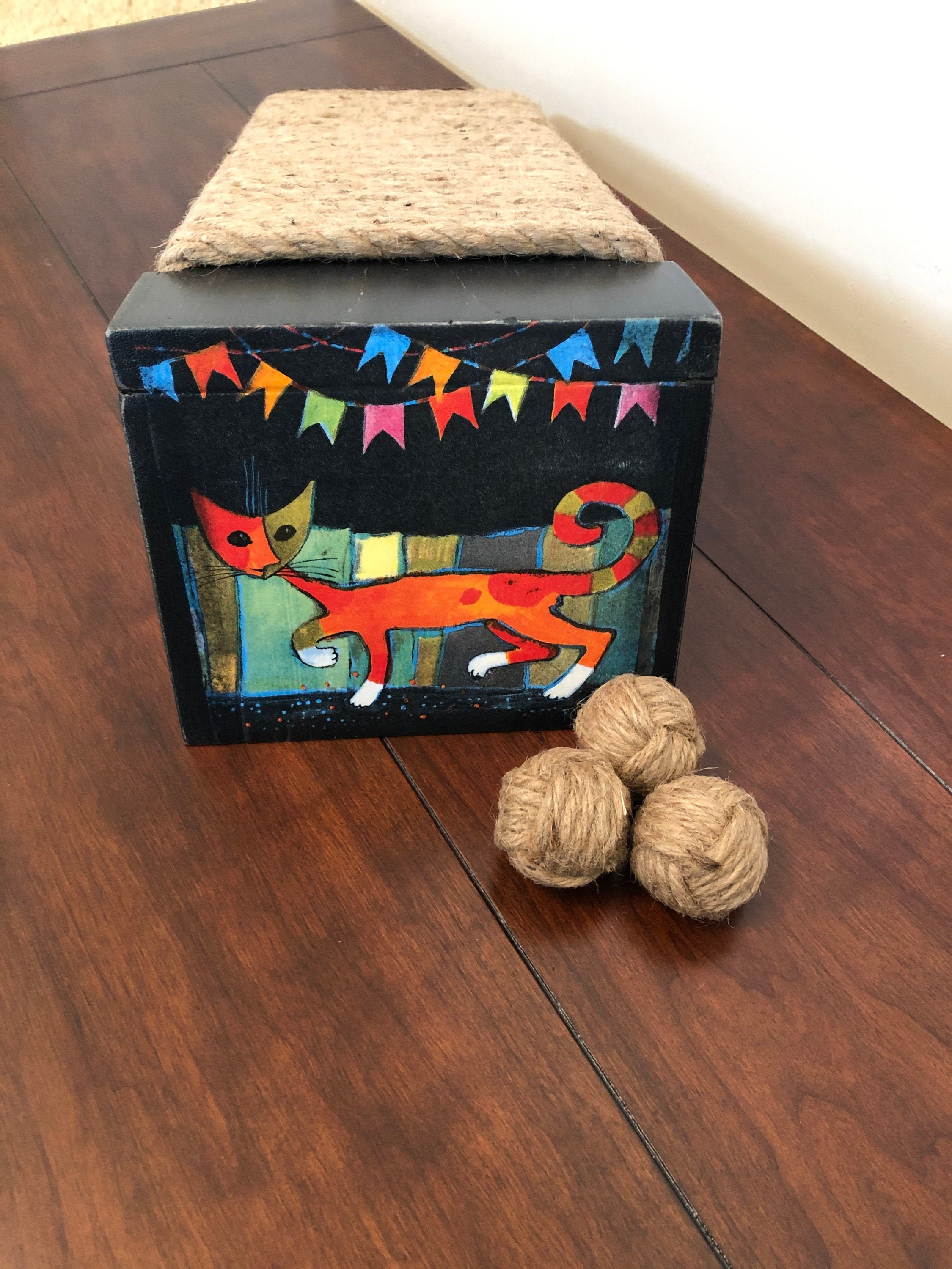 Jingle Bells Cat Toy Balls Cat Toy Jute Rope Balls set of - Etsy