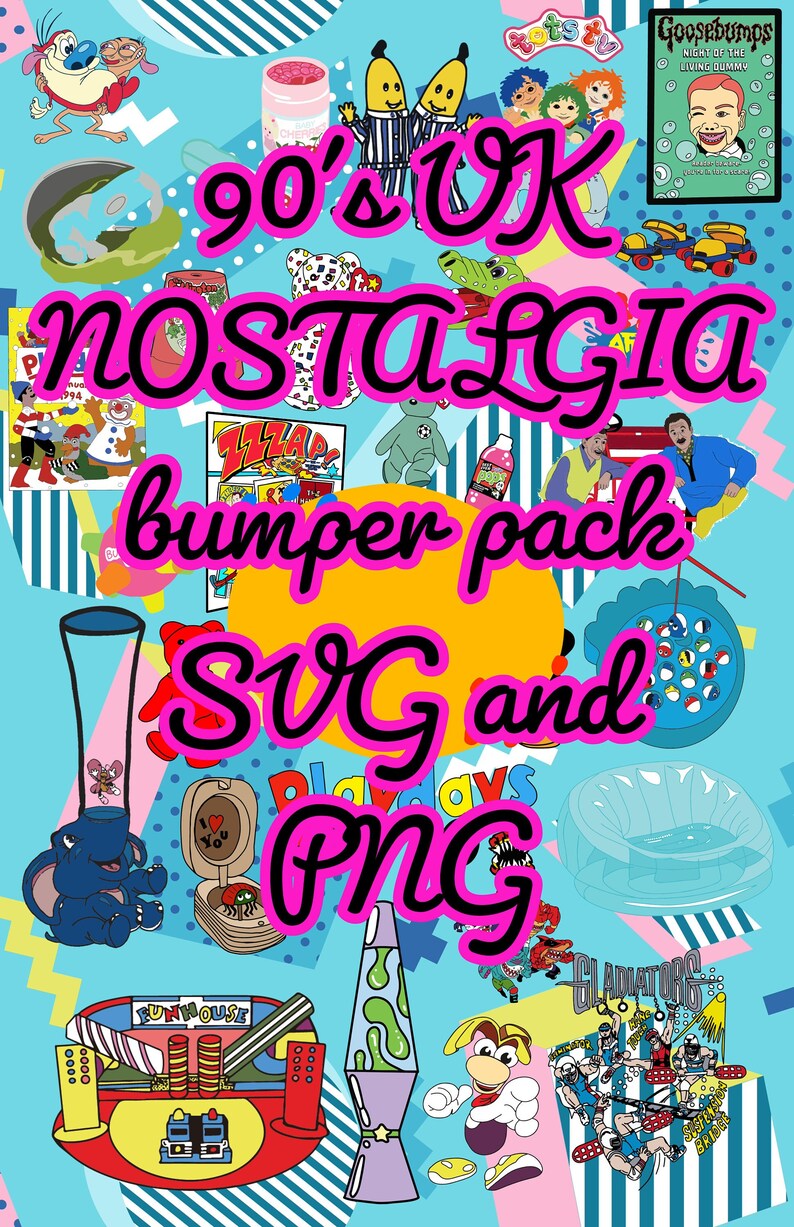 90's Uk Nostalgia SVG and PNG Bumper Pack Over 30 Images - Etsy