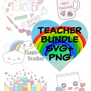 Thank-you Teacher Bundle SVG and PNG - Etsy