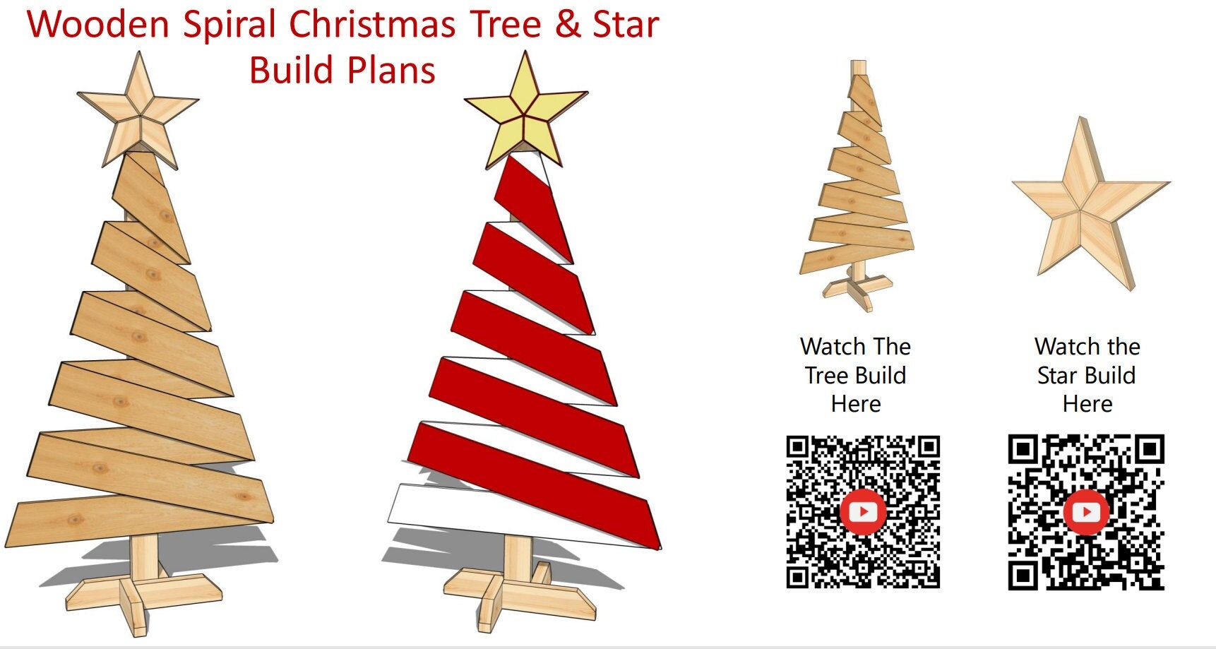 Spiral Christmas Tree and Star Combo Plans - Etsy