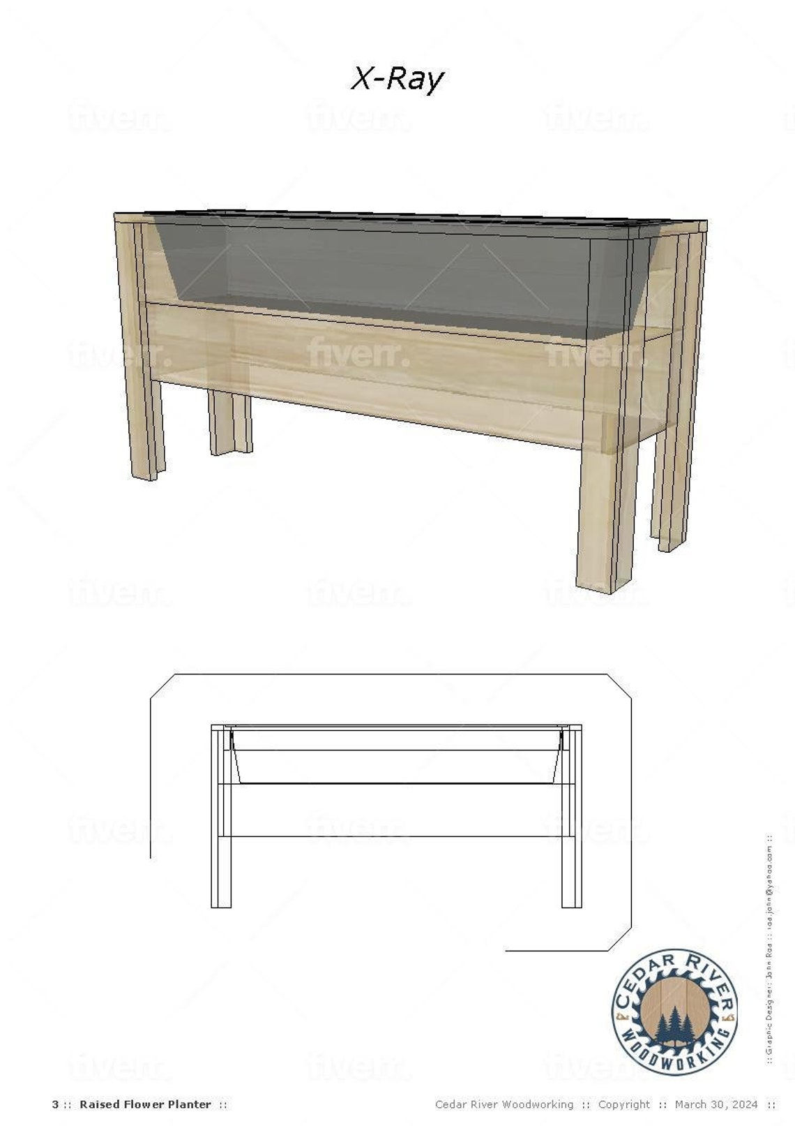 Raised Flower Planter Plans With Detailed Pricing - Etsy