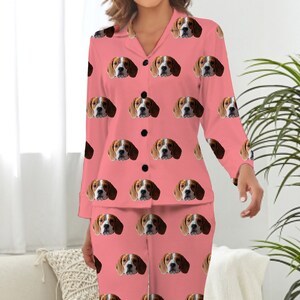 Custom Dog Face Home Pajamas for Pet Lover, Personalized Photo Pajama ...