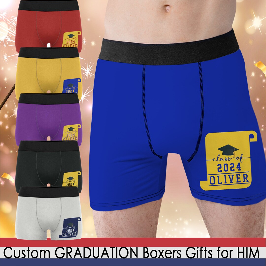 Graduation Gift for Son, Class of 2024 Custom Boxers, Personalized ...